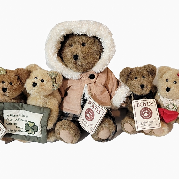 Boyds Bears | Toys | Boyds Bears Plush Toy Set Brown And Cream | Poshmark